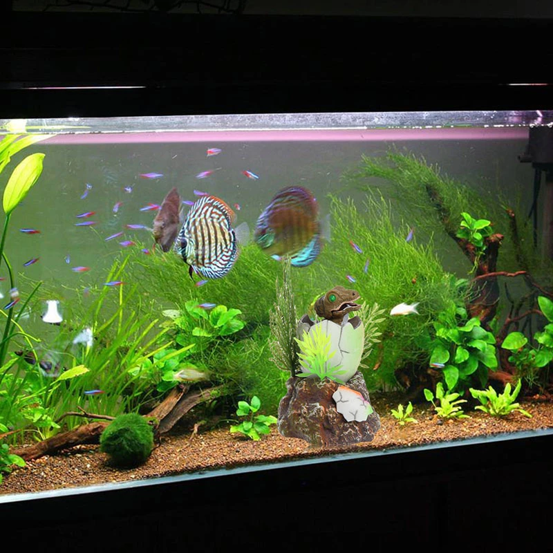 Aquarium Fish Tank Decoration Baby Dinosaur Oxygen Air Operated Wheel ...