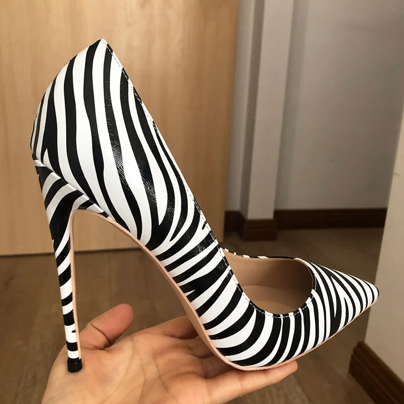 Matte-Zebra-Printed-Women-Pointed-Toe-Extremely-High-Heels-Sexy-Ladies ...