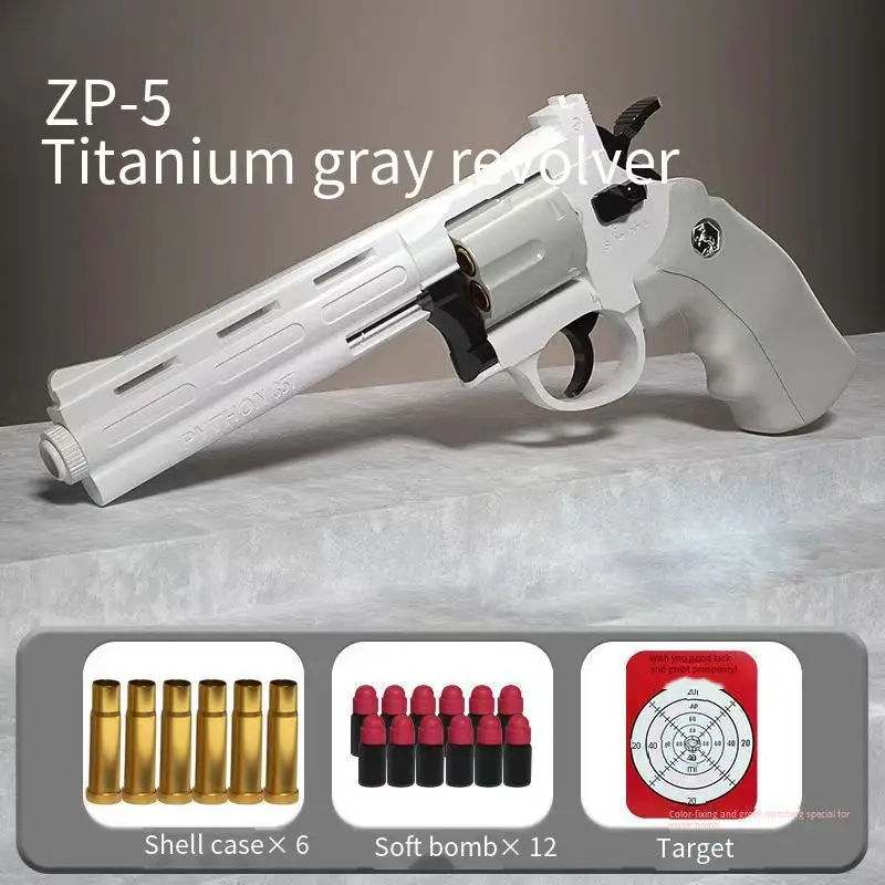 ZP5 Revolver Pistol Launcher Soft Bullet Dart Blaster Toy Gun Weapon ...