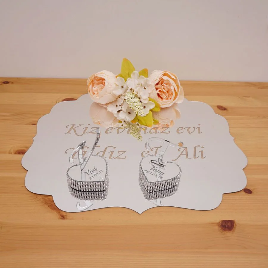 Personalized-Wedding-Mirror-Tray-Custom-name-Plate-With-Diamond-EVA ...