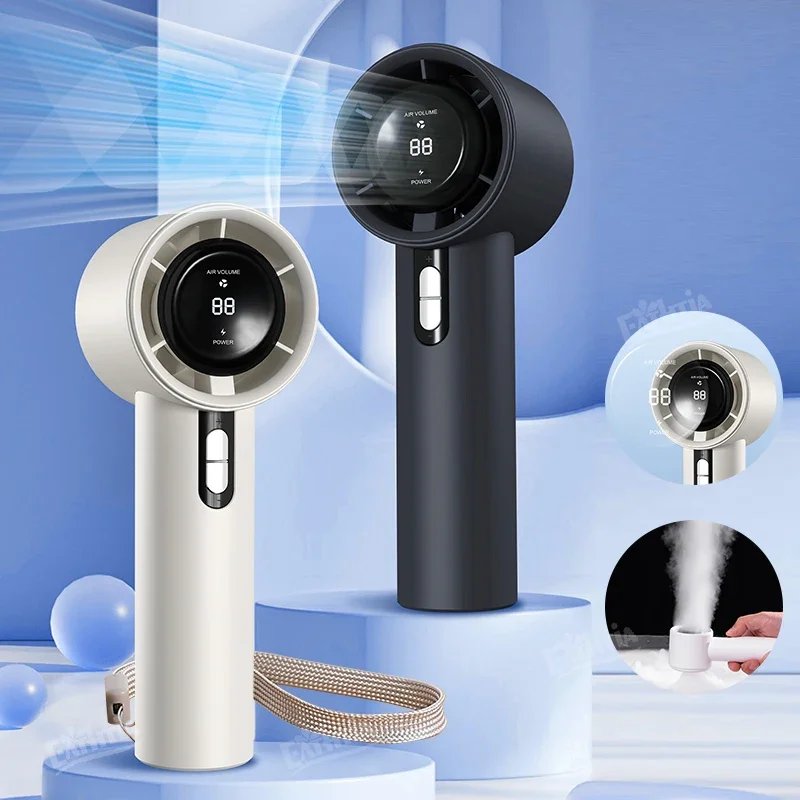 Portable Handheld Electric fan 100 Gears High Speed Led Display 3000mAh ...