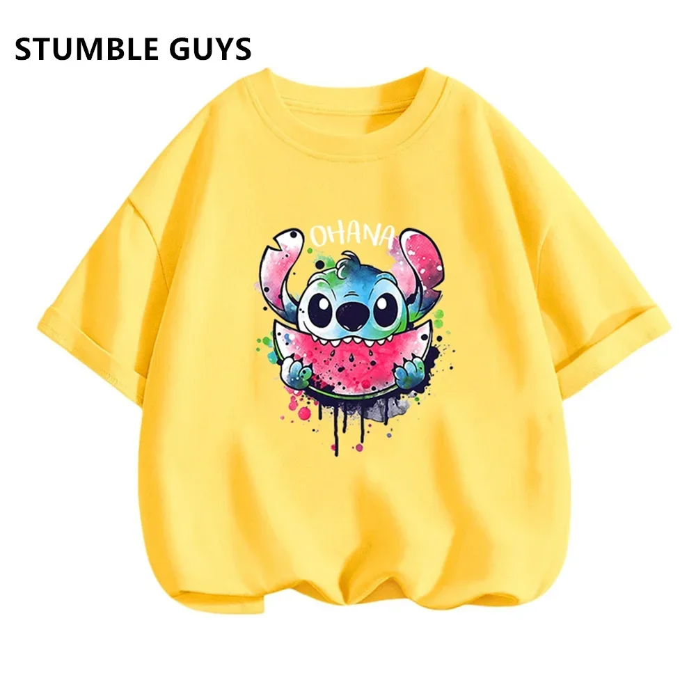 Camiseta de verano para niños, camiseta de Stitch Kawaii, camiseta de ...