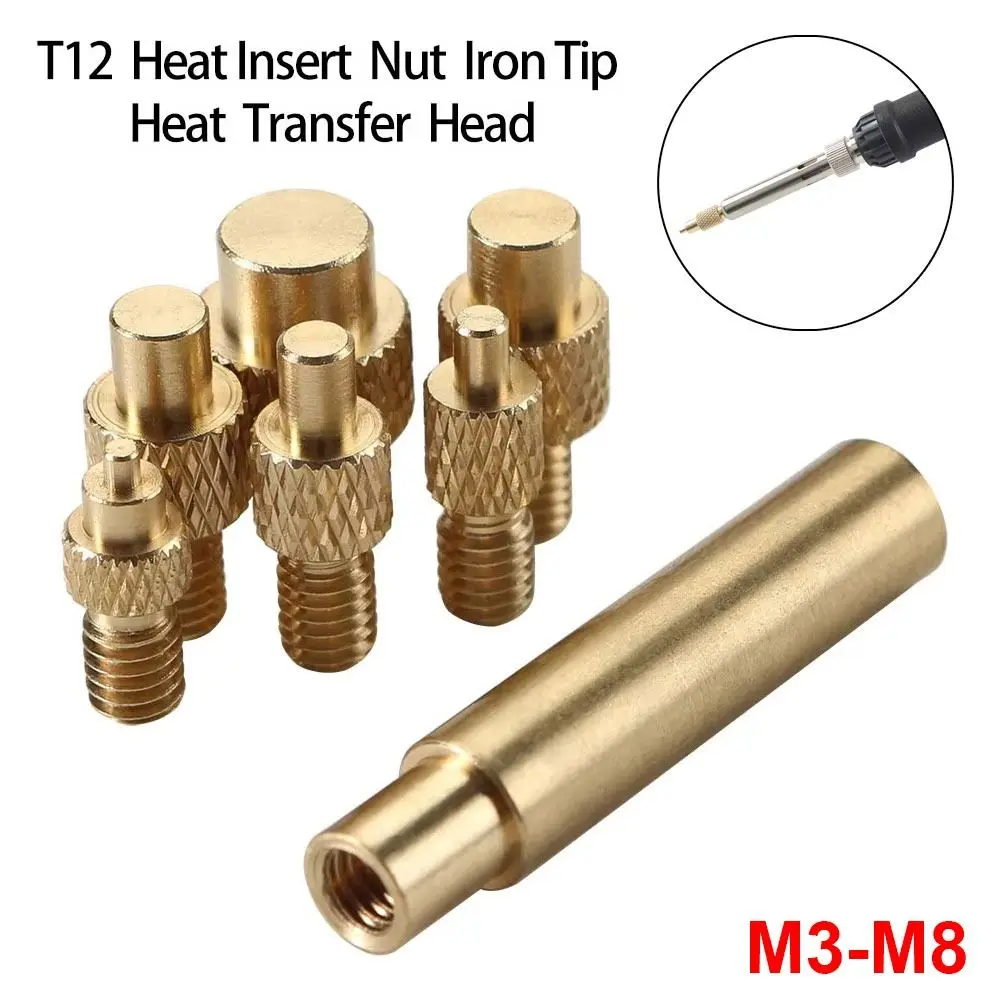 8Pcs Durable M2-M8 T12 Soldering Iron Tip Brass with Adapter Heat ...