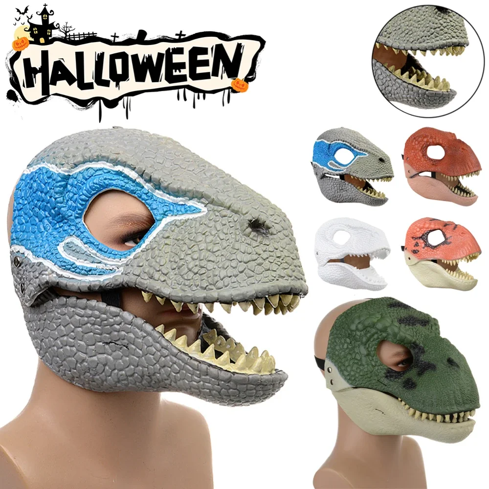 Halloween-Dinosaur-Mask-Horror-Dinosaur-Headgear-Raptor-Scary-Party ...