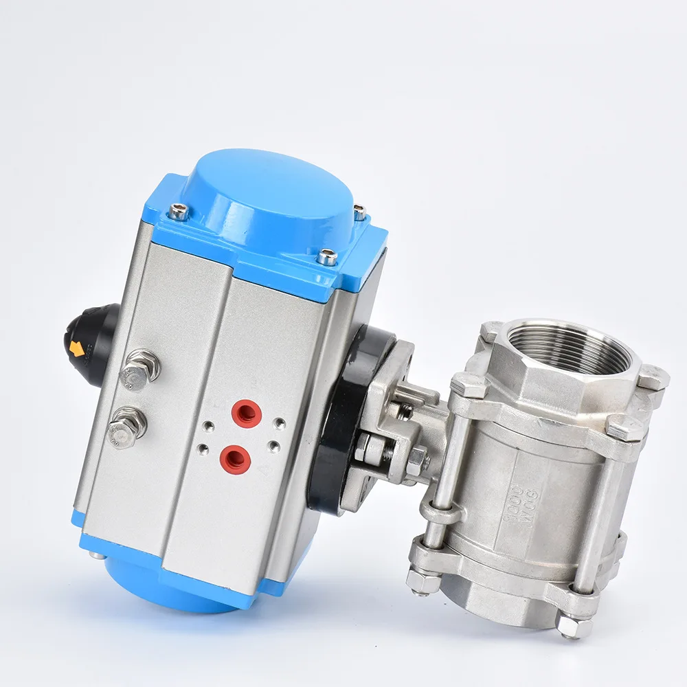 1-4-Three-Piece-High-Platform-Pneumatic-Ball-Valve-Stainless-Steel-304 ...