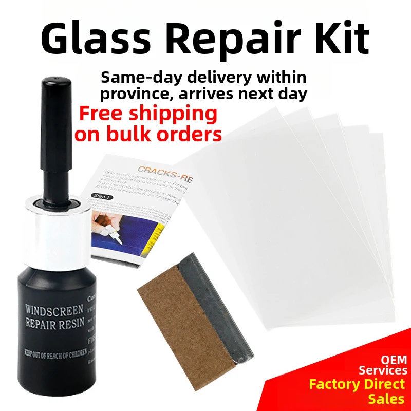 Car Windshield Repair Kit Resin for Bullseye & Star-Shaped Crack Glass ...