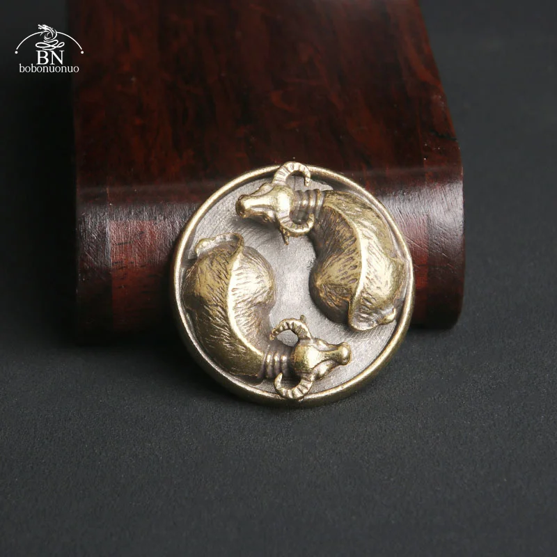 Solid Brass Double Cattle Gossip Cow Small Ornament Copper Handmade ...