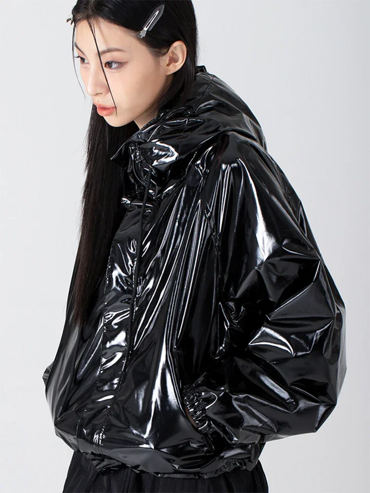 Shiny-Patent-Leather-Flight-Jacket-Coat-Women-Gothic-Faux-Leather ...