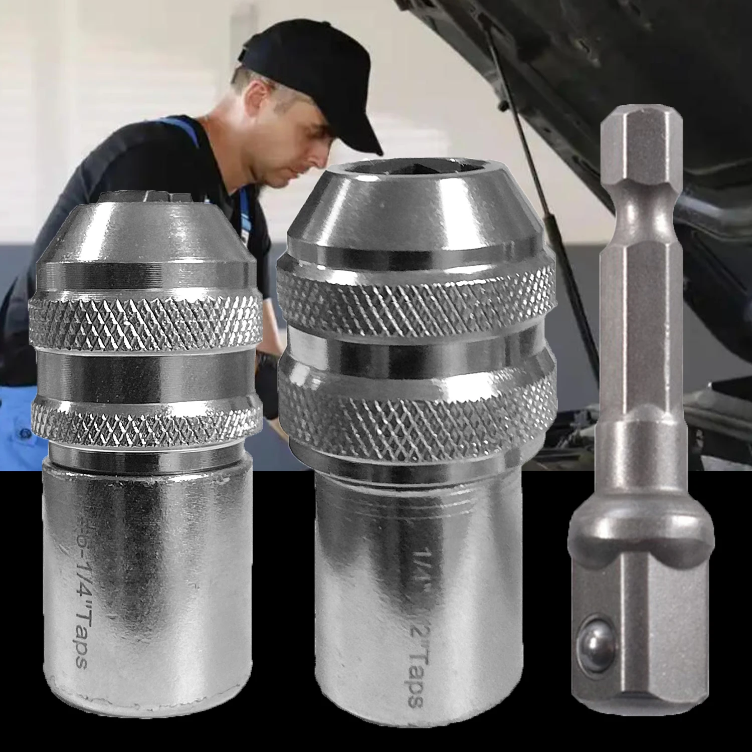 2+1 piece set adjustable tap chuck socket special tap wrench thread ...