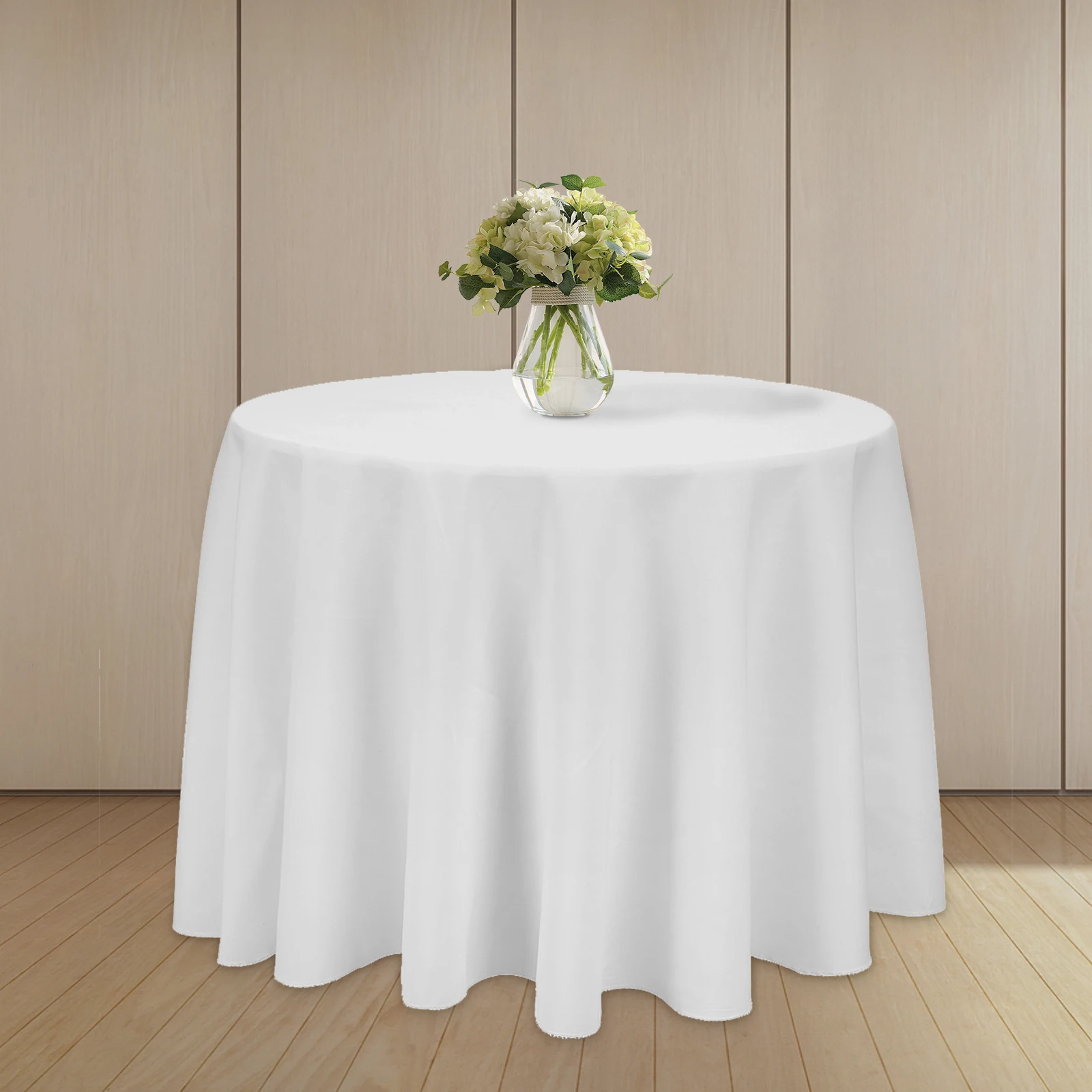 White-Polyester-Tablecloth-Table-Cloth-Cover-Wedding-Party-Large-Round ...