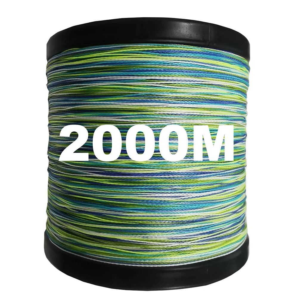 2000m Saltwater 8 Threads 4 Threads Pe Fishing Line Braided 18-88lb Smooth Multifilament Super ...