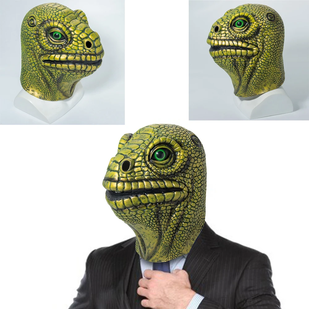 Creepy-Cosplay-Animal-Lizard-Head-Terror-Scary-Halloween-Mask-Horrible ...