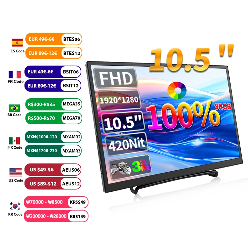 420Cd-m-10-5-inch-Portable-Monitor-IPS-FHD-1280P-100-SRGB-Game-Screen ...