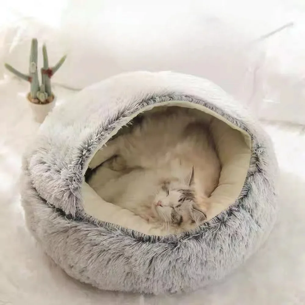 Plush-Cat-Nest-Warm-Cozy-Pet-Sleep-Bag-Four-Season-Universal-2-in-1 ...