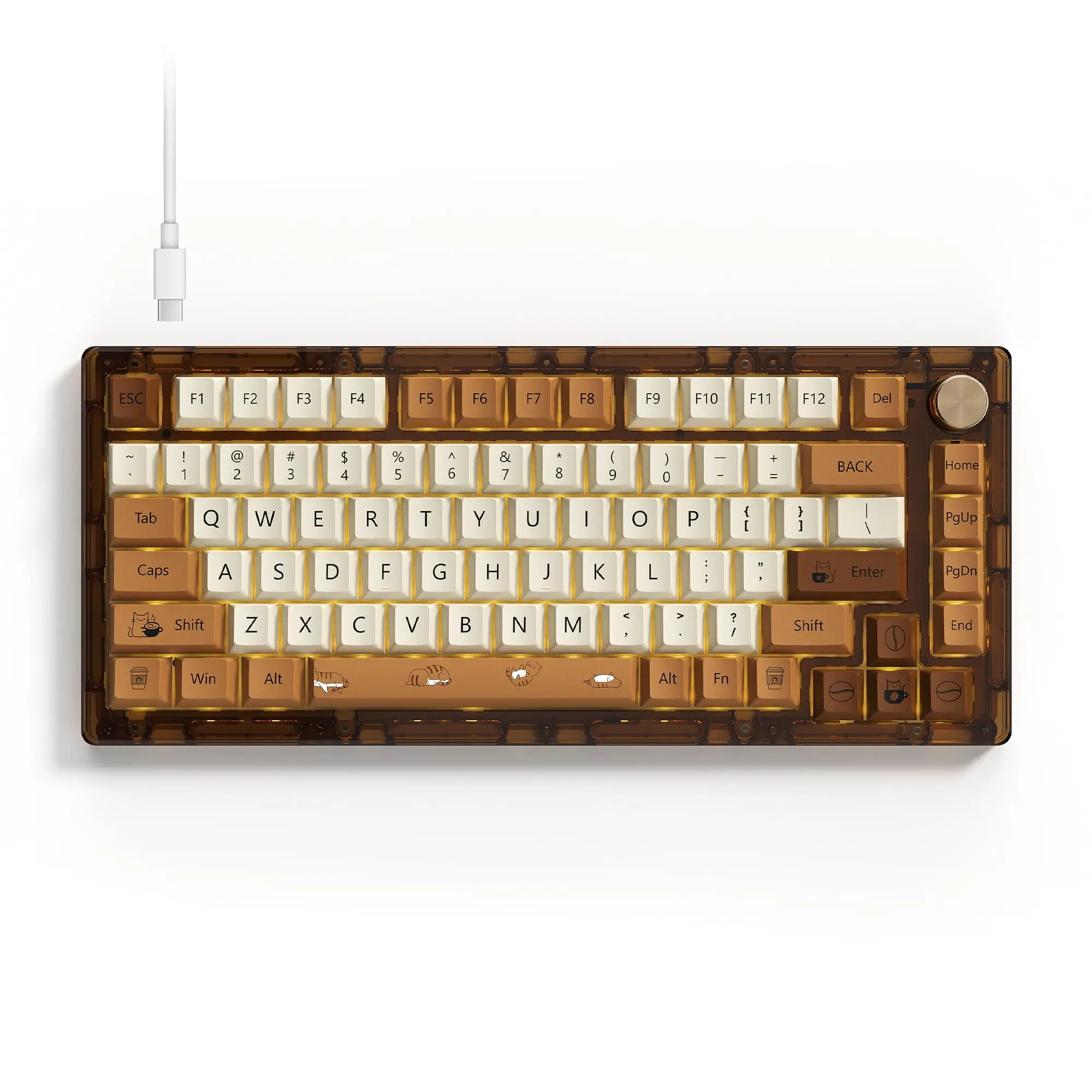 G75-75-Coffee-Cat-Gaming-Keyboard-with-Knob-Control-Hot-Swap-Mechanical ...