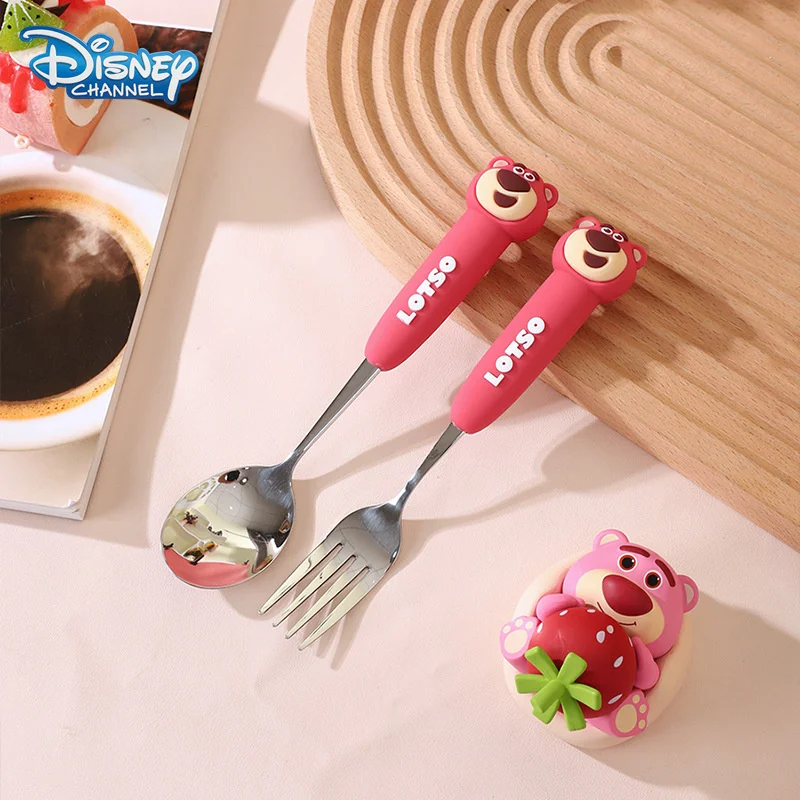 Disney Lotso Stainless Steel Fork Spoon Kawaii Strawberry Bear Home ...
