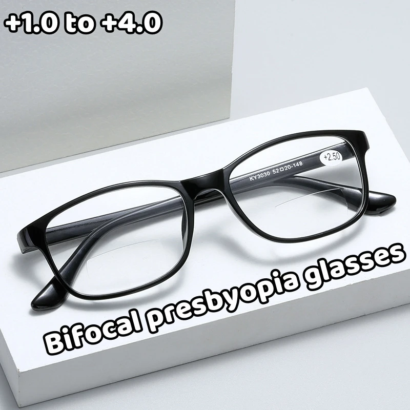 Elderly Fashionable Bifocal Reading Glasses Far Near Sighted Eyeglasses ...