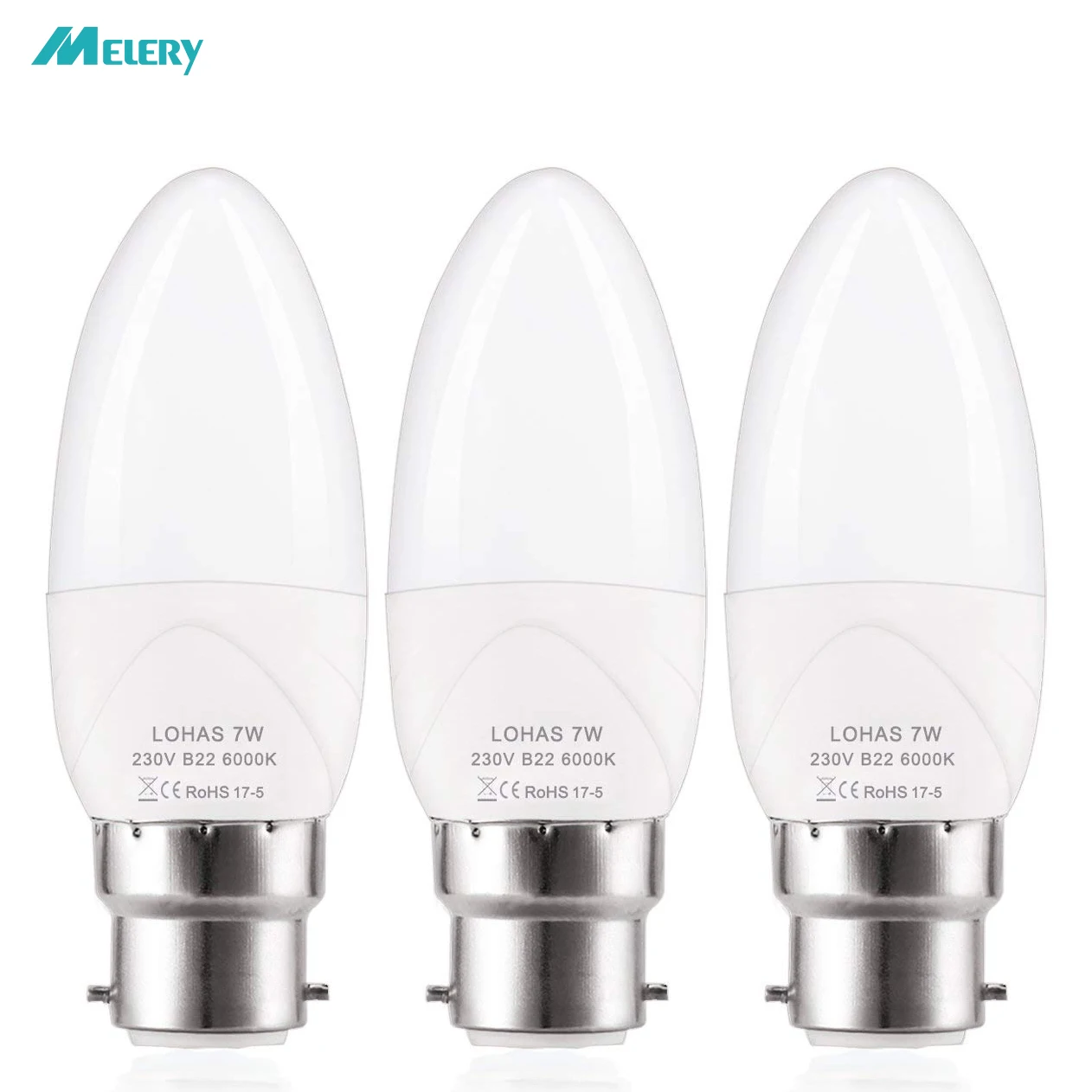 B22 LED Candle Light Bulbs 7W Bayonet Desk Lamp 70W Equivalent Warm ...