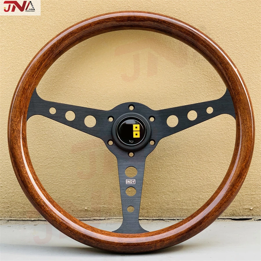 358mm-Deep-Dish-Drifting-Steering-Wheel-Universal-Copy-wood-Aluminum ...
