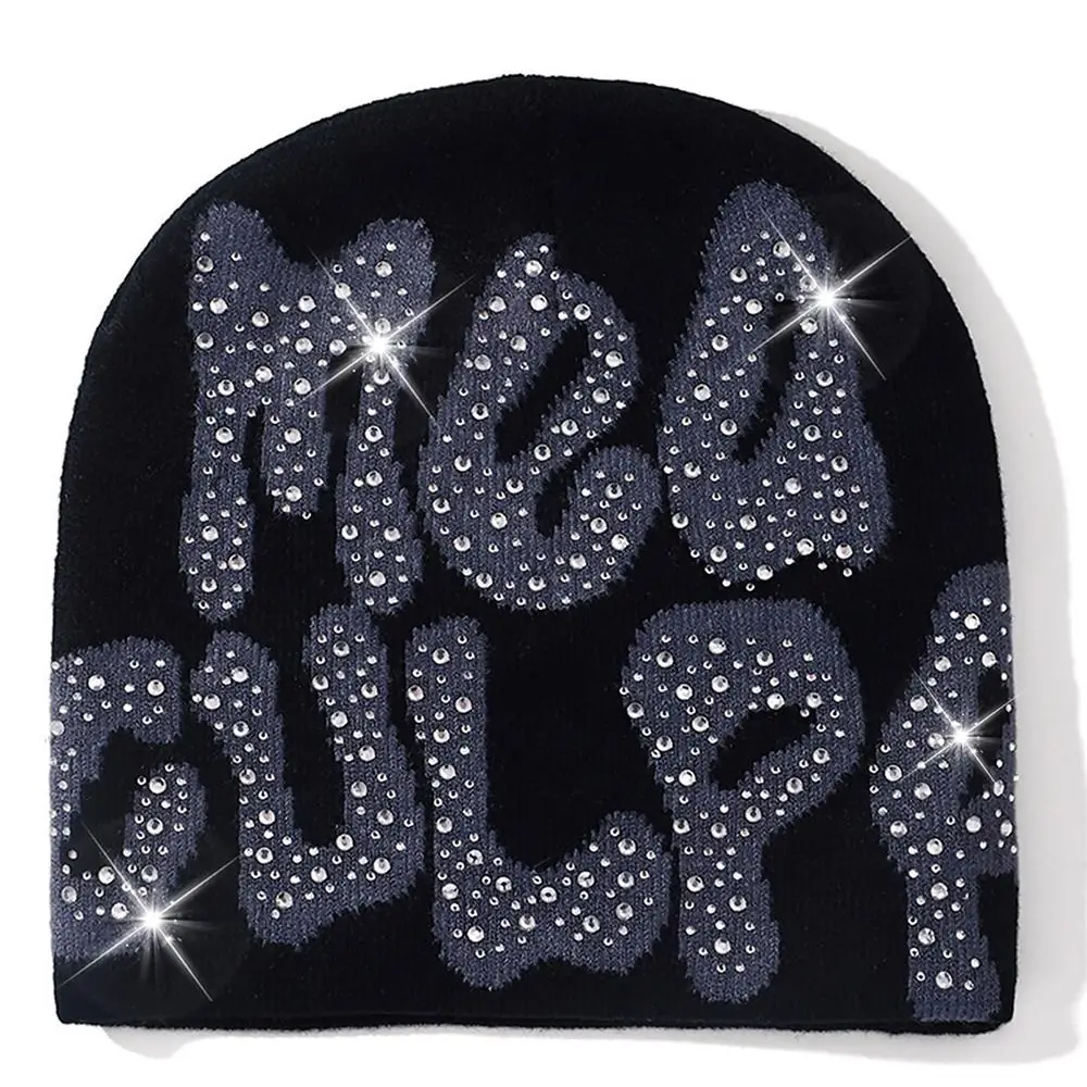 2024-NEW-Y2K-MEA-Culpa-Beanies-Hat-with-Rhinestone-for-Women-Men ...
