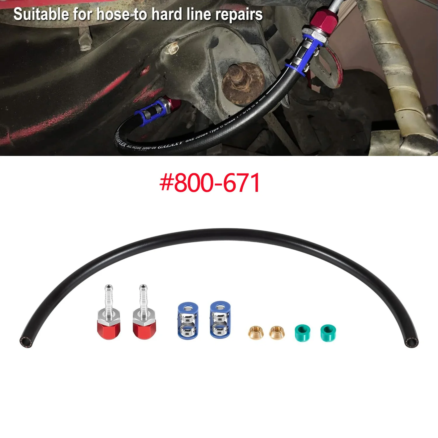 800-671 A/C Line Splice Kit for 3/8" Line With No. 6 Hose 24 Inches ...