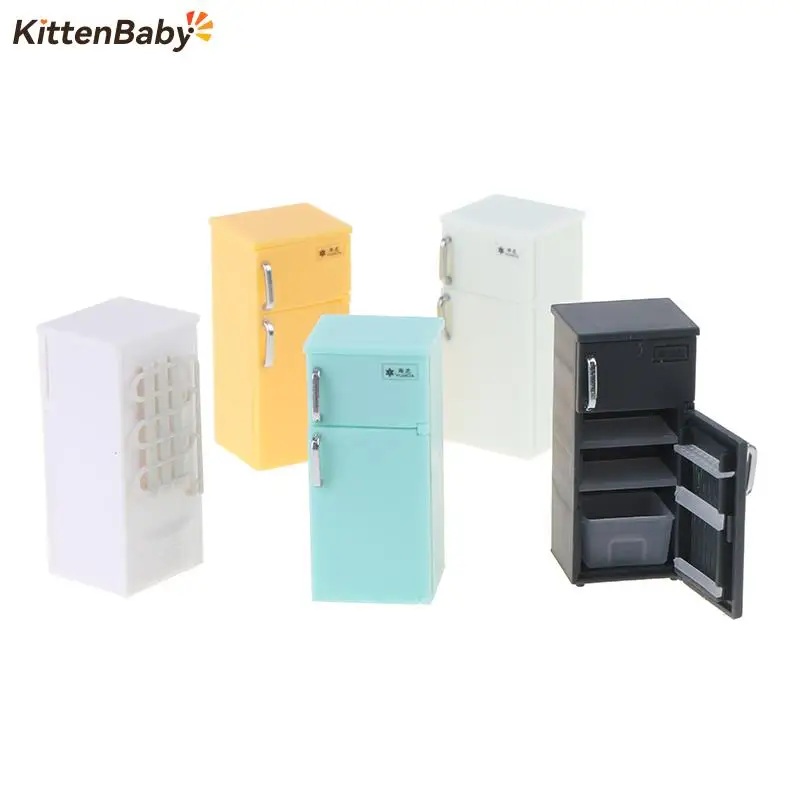 Miniature-Dollhouse-Retro-Kitchen-Plastic-Fridge-Refrigerator-Freezer ...