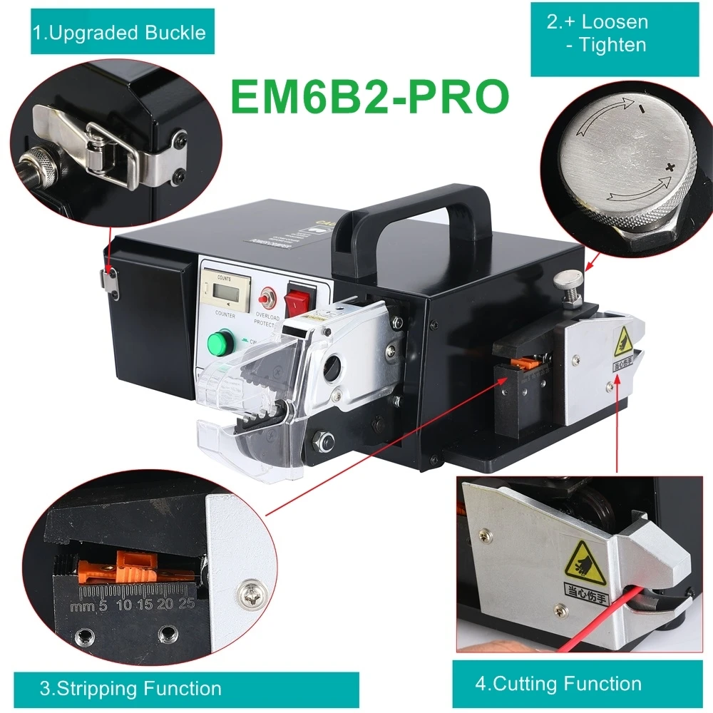 New-Electric-Terminal-Crimping-Machine-EM6B2-PRO-Wire-Stripping-Cutting ...