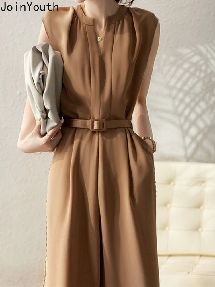 Mono-elegante-de-pierna-ancha-para-mujer-traje-con-fajas-cintura ...