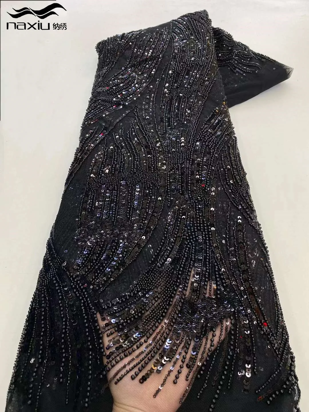 Madison-noivo-africano-tule-tecido-de-renda-malha-francesa-lantejoulas ...