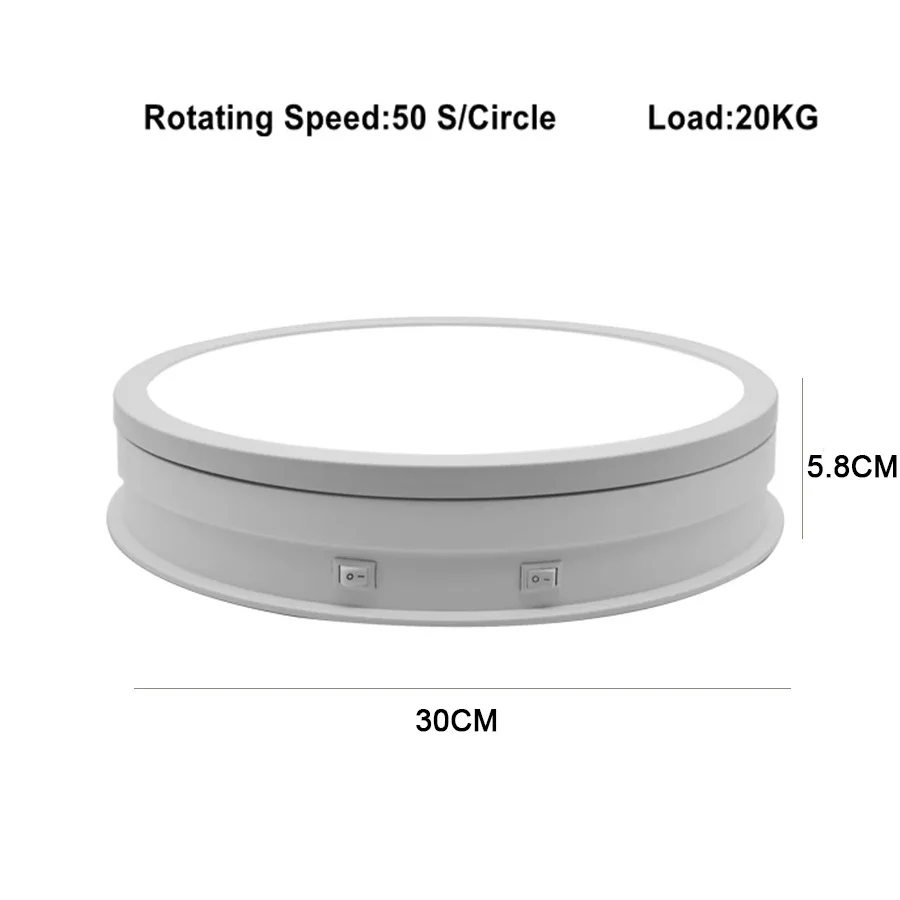 15-30cm-Electric-Turntable-Display-Stand-LED-Light-Rotating-Table-20KG ...