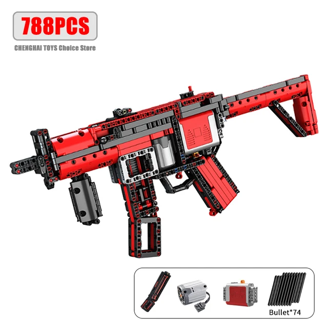 Military Electric M249 Machine Gun Assembled Building Blocks Bricks ...