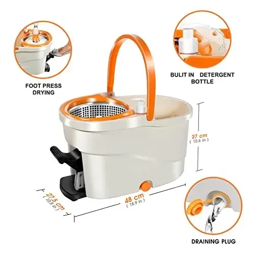 Masthome-Spin-Mop-and-Bucket-with-Wringer-Set-Mops-for-Floor-Cleaning ...
