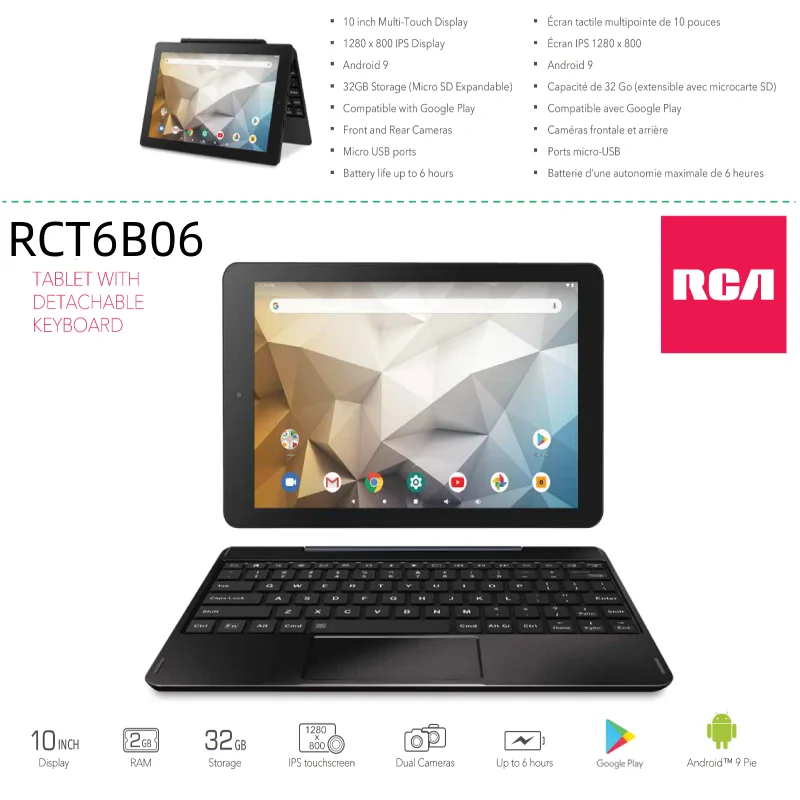 Hot Sales 10.1 INCH Android 9.0 WIFI Tablet 2GB RAM 32GB ROM RCT Dual ...
