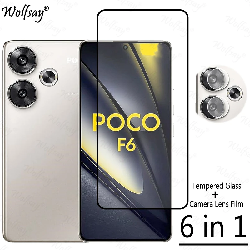 Full Cover Tempered Glass For Xiaomi Poco F6 Screen Protector For Poco ...