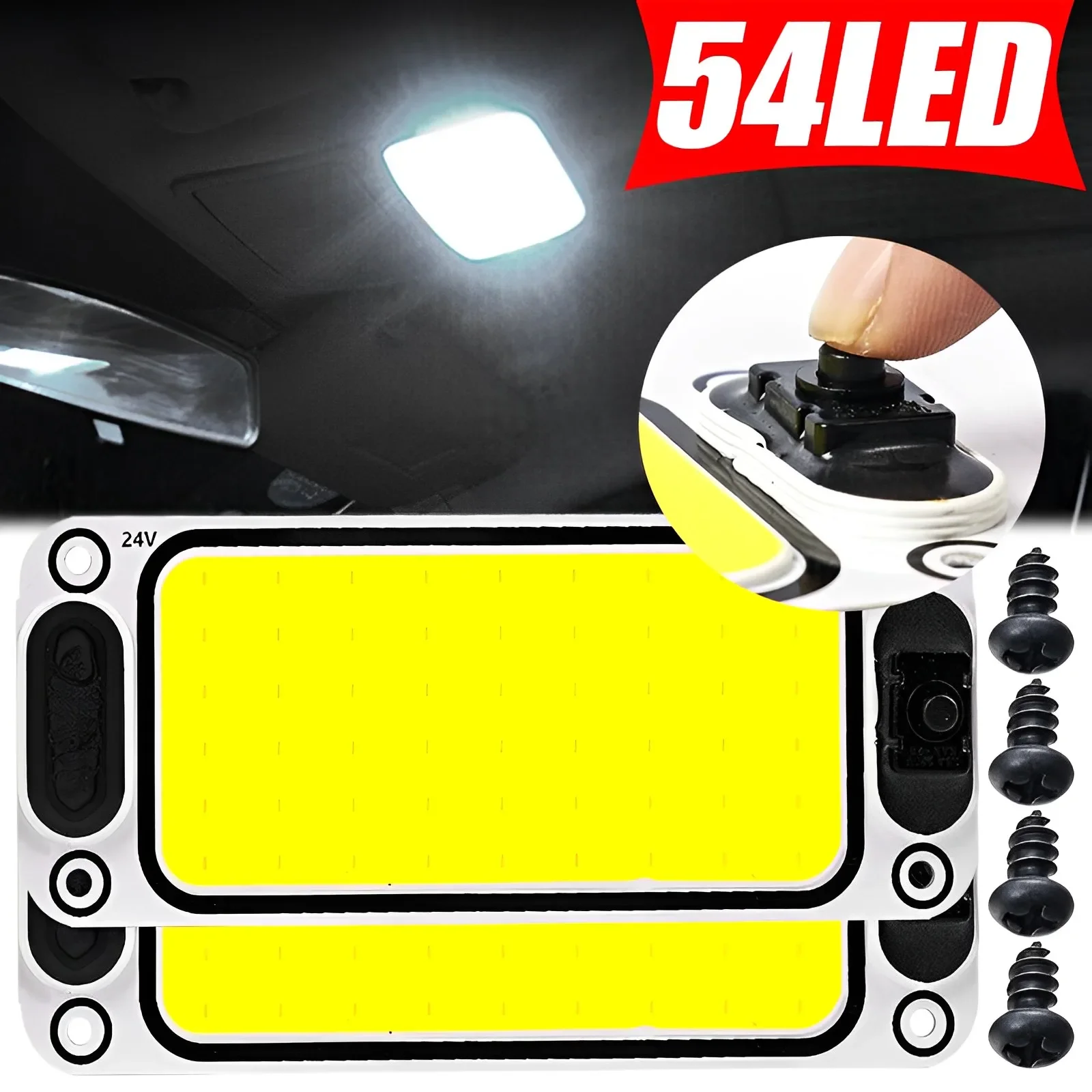 12-24V COB Car Reading Light LED Night Lights with On/off Universal Car ...