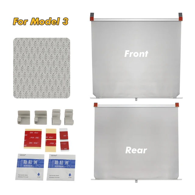 For Tesla Model 3/Y Retractable Sunshade Sun Car shade Roof Window ...