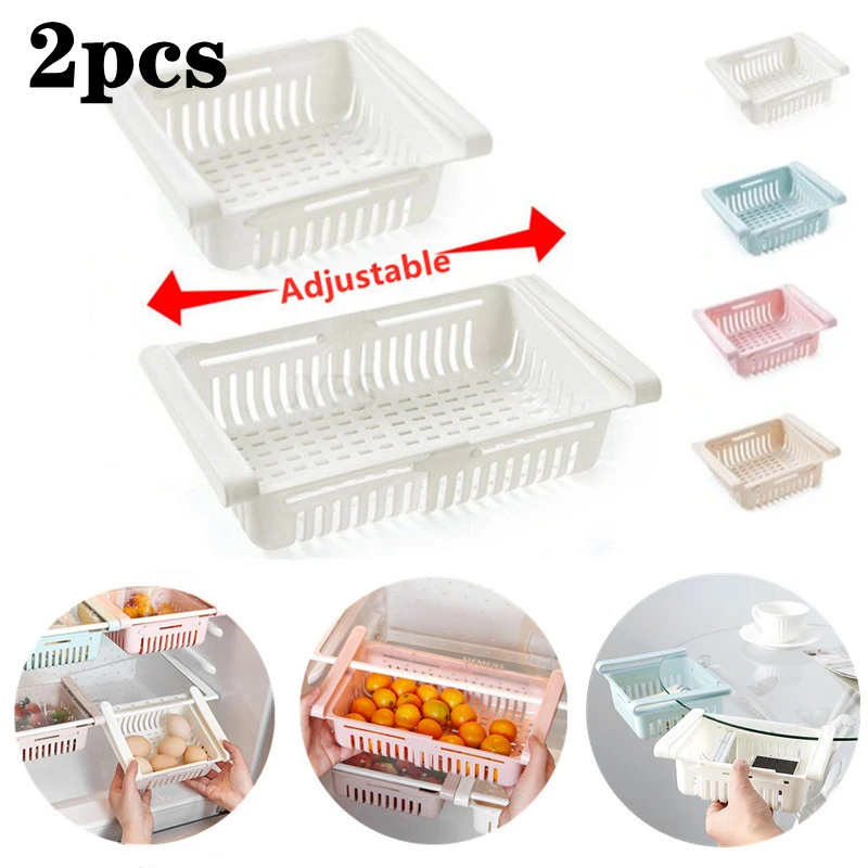 Kitchen Refrigerator Organizer Extendable Fridge Storage Box Drawer ...
