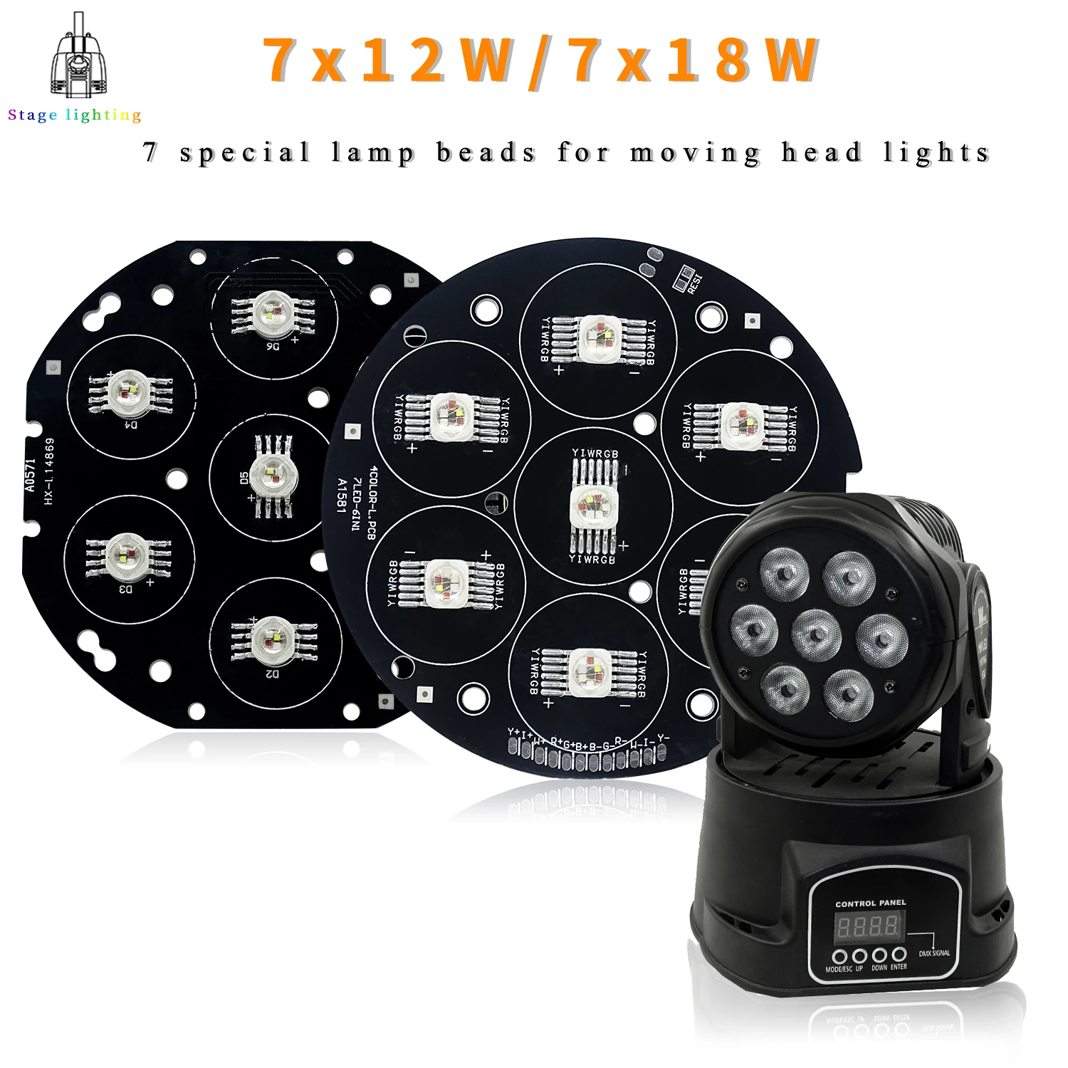 Repair Parts7x12w Rgbw Moving Head Light Led Board 7x18w Rgbwauv Led ...
