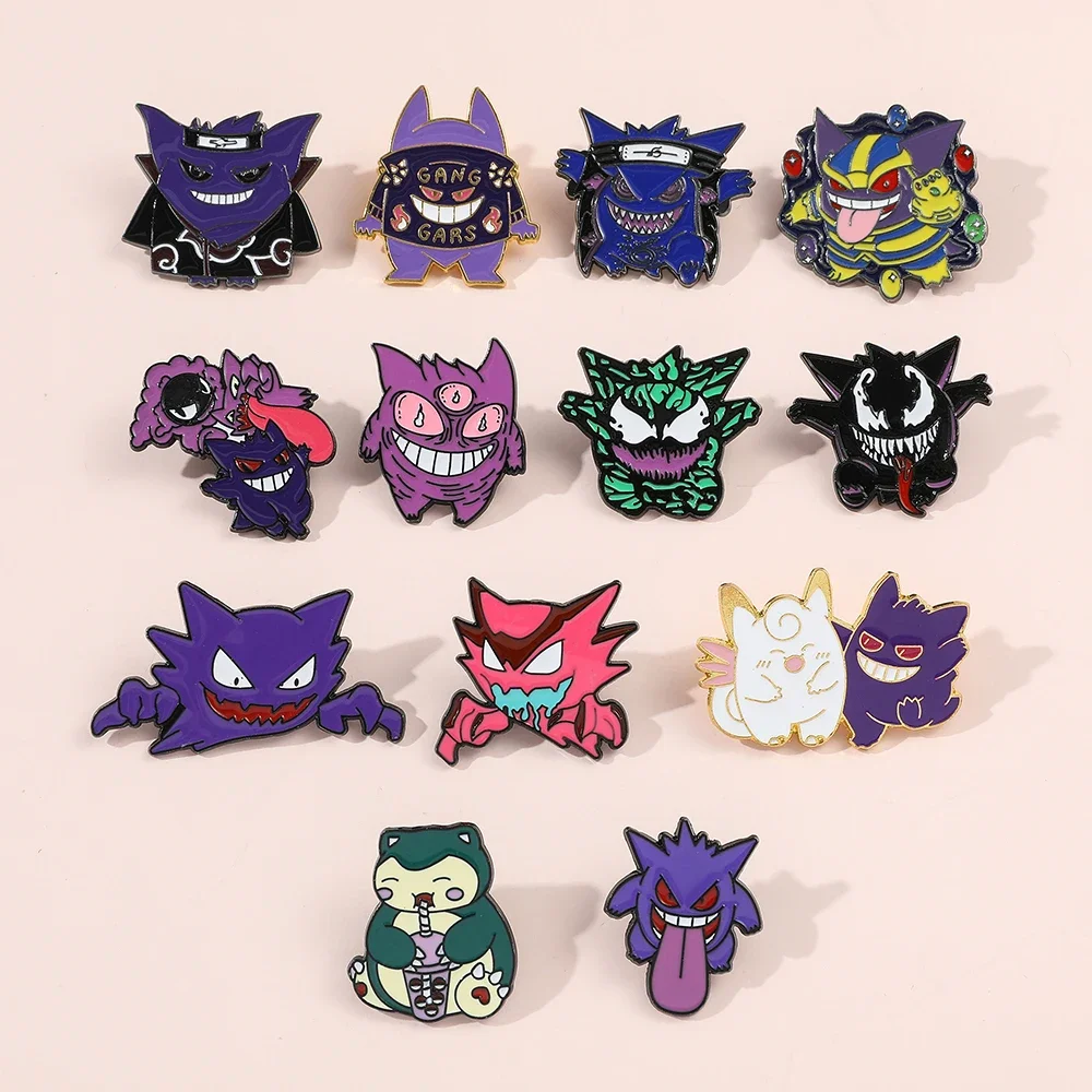 Halloween-Gengar-Broche-Snorlax-Moda-Haunter-Lapel-Pin-Emblema-de-Metal ...