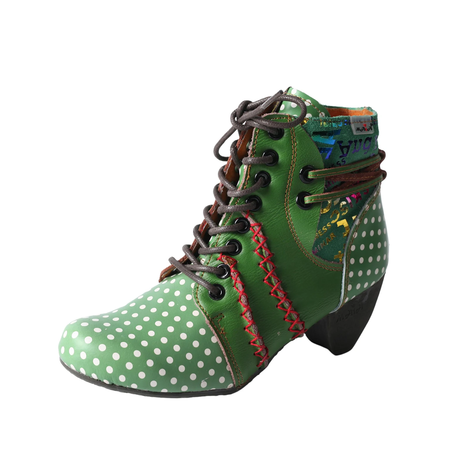 TMA EYES Polka Dot Leather Women’s Boots - glamorbiz.com