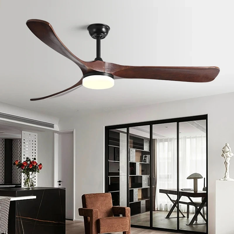 Multi-size-luxury-natural-wood-LED-ceiling-fan-with-light-retro-wind ...