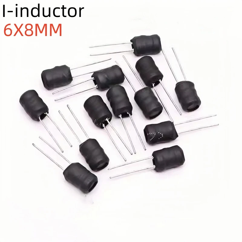 10PCS I-type inductor 6 * 8 in-line pin winding power ferrite core coil ...