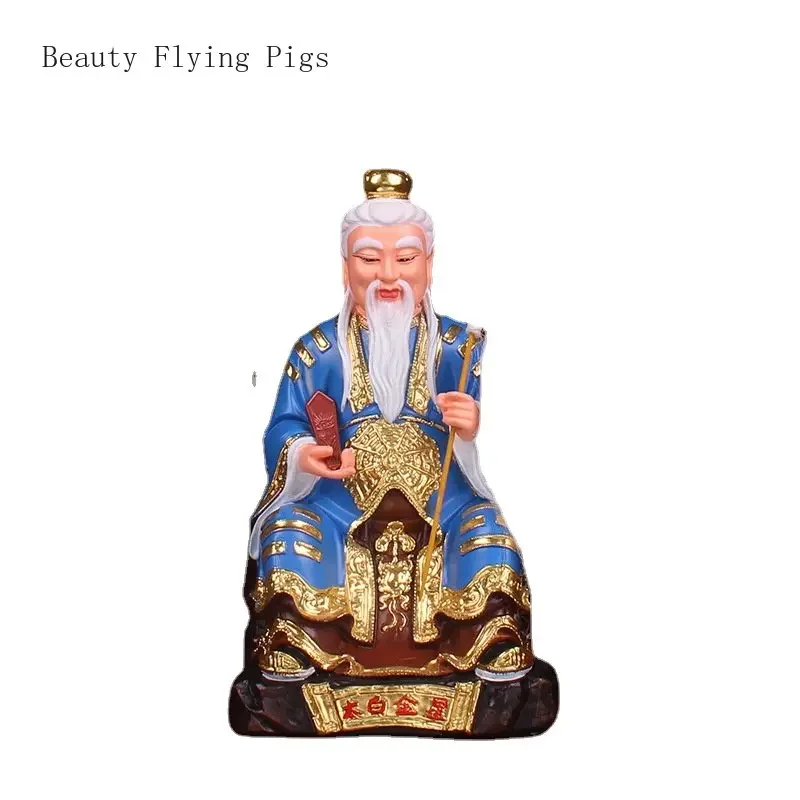 12 inch resin Taibai Venus deity painted with gold plated Buddha statue ...
