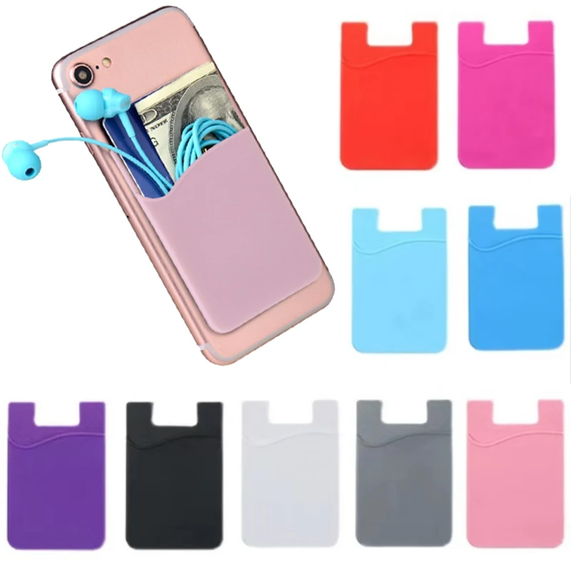 Phone Card Holder Sticker Silicone Mobile Phone Back Card Holder ...