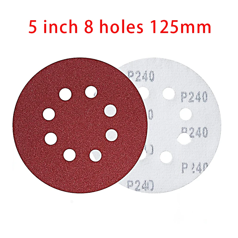 5 inch 8 Hole 125mm Sandpaper Woodworking Metal Grinding Disc Abrasive ...