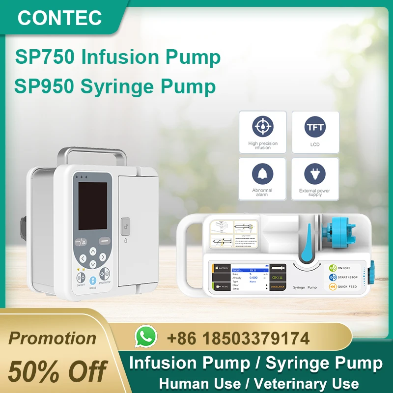 Contec Sp750 Infusion Pump Real-time Alarm Large Lcd Display Volumetric Iv Fluid Syringe Pump ...