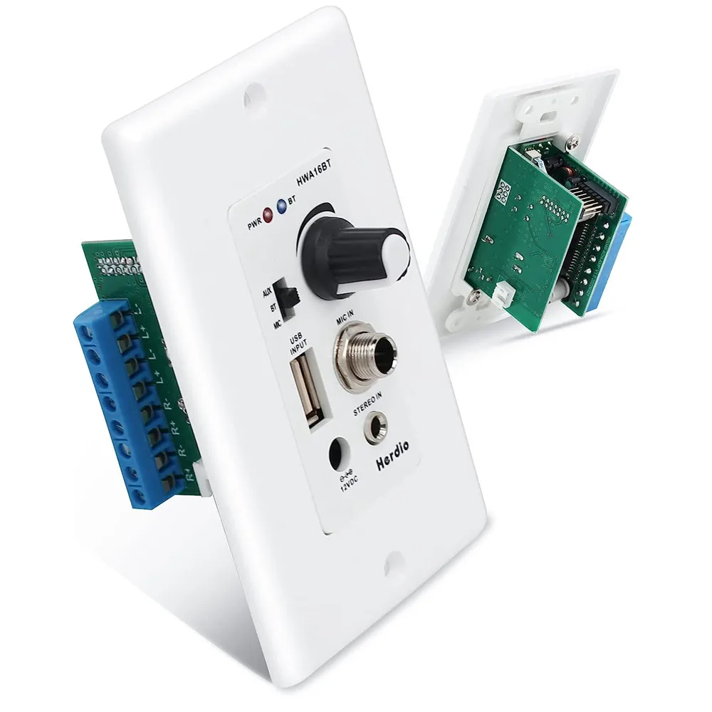 Bluetooth-In-Wall-Receiver-Aduio-Amplifier-Wall-Plate-With-USB ...