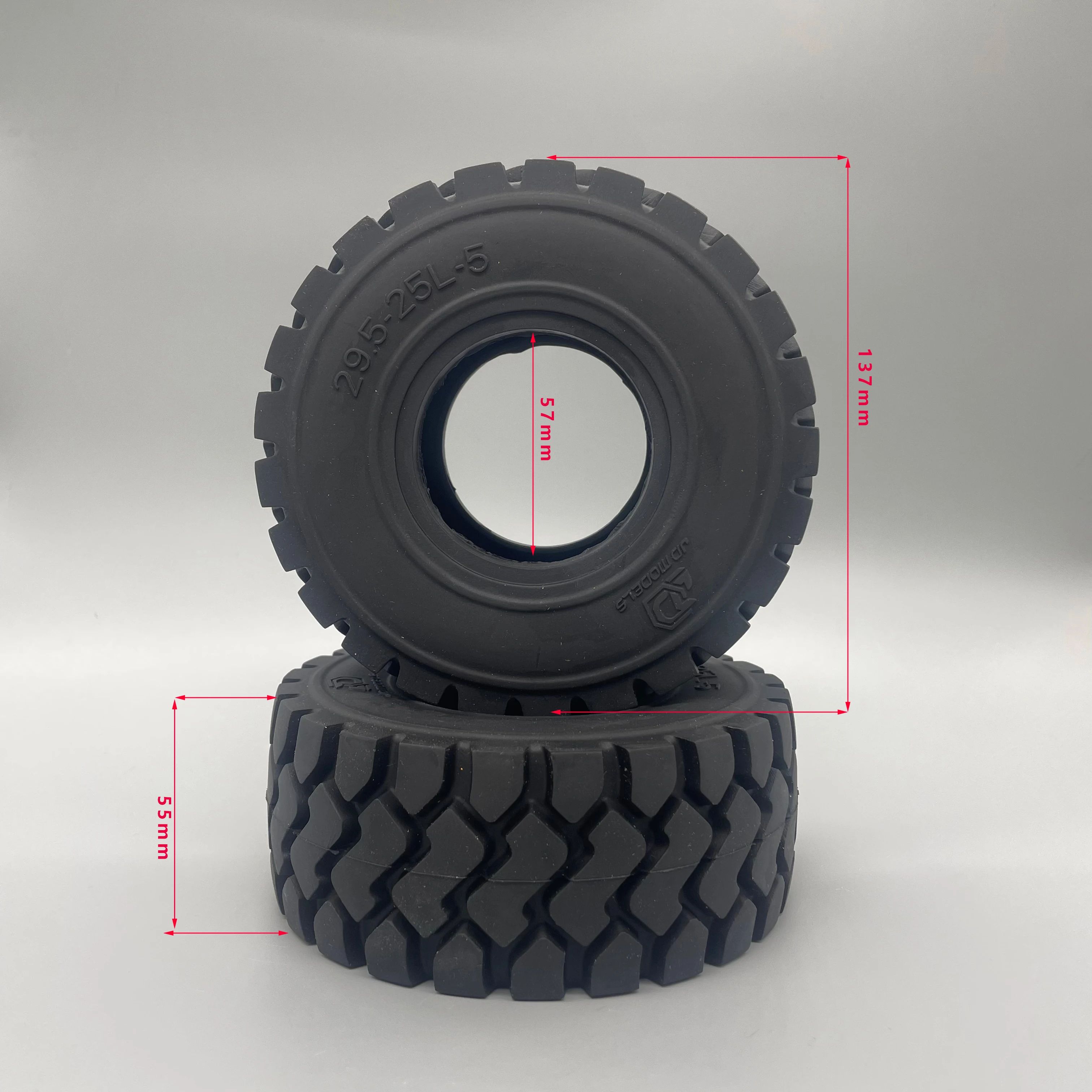 RC Loader Tires 137mm JDM-82 Heavy Duty Rubber Wheels Forklift Tyres ...