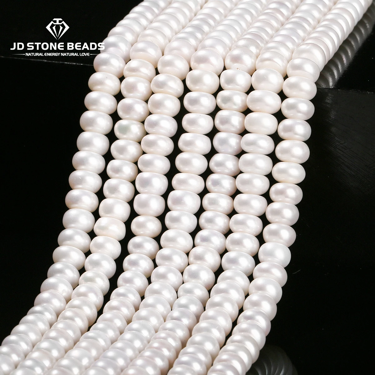 Natural White Freshwater Pearl Flat Round Shape Beads Loose Spacer for ...