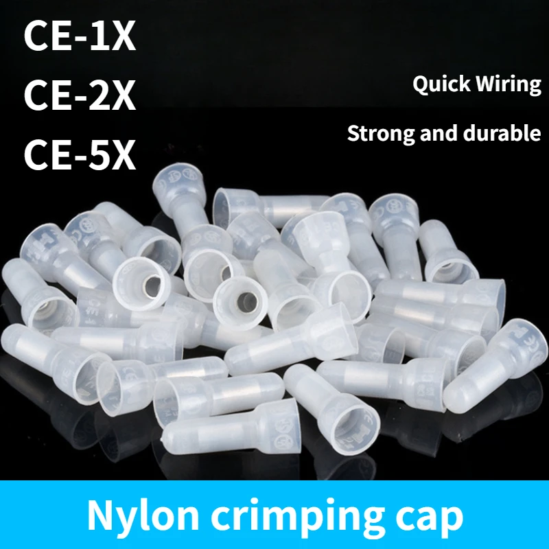 100PCS-Closed-End-Crimp-Caps-Electrical-Wire-Cable-Terminals-Connectors ...